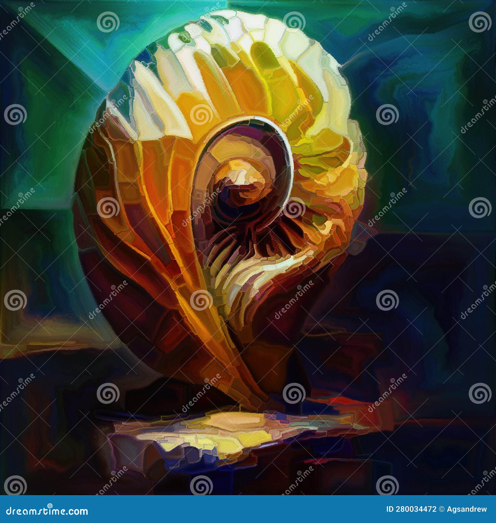 Metaphorical Nautilus stock illustration. Illustration of spiral ...