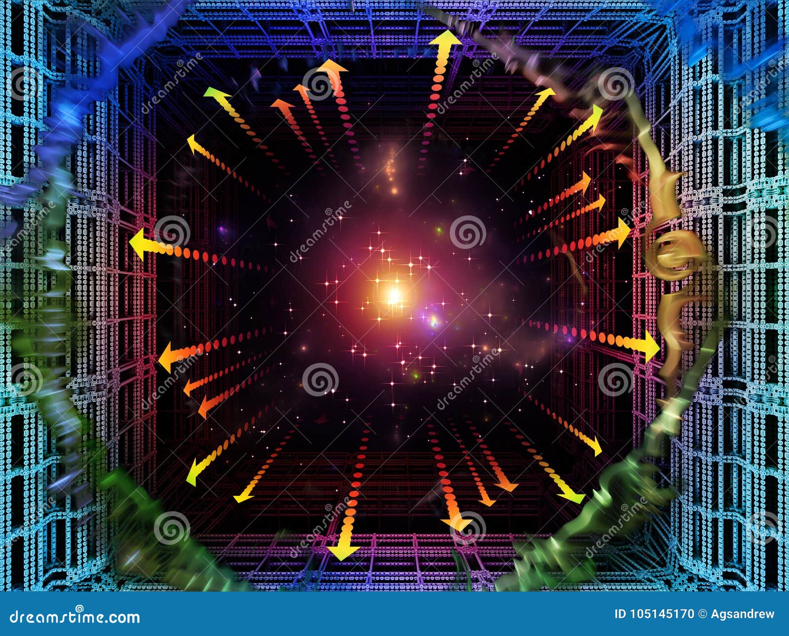 Metaphorical Quantum Space stock illustration. Illustration of glow ...