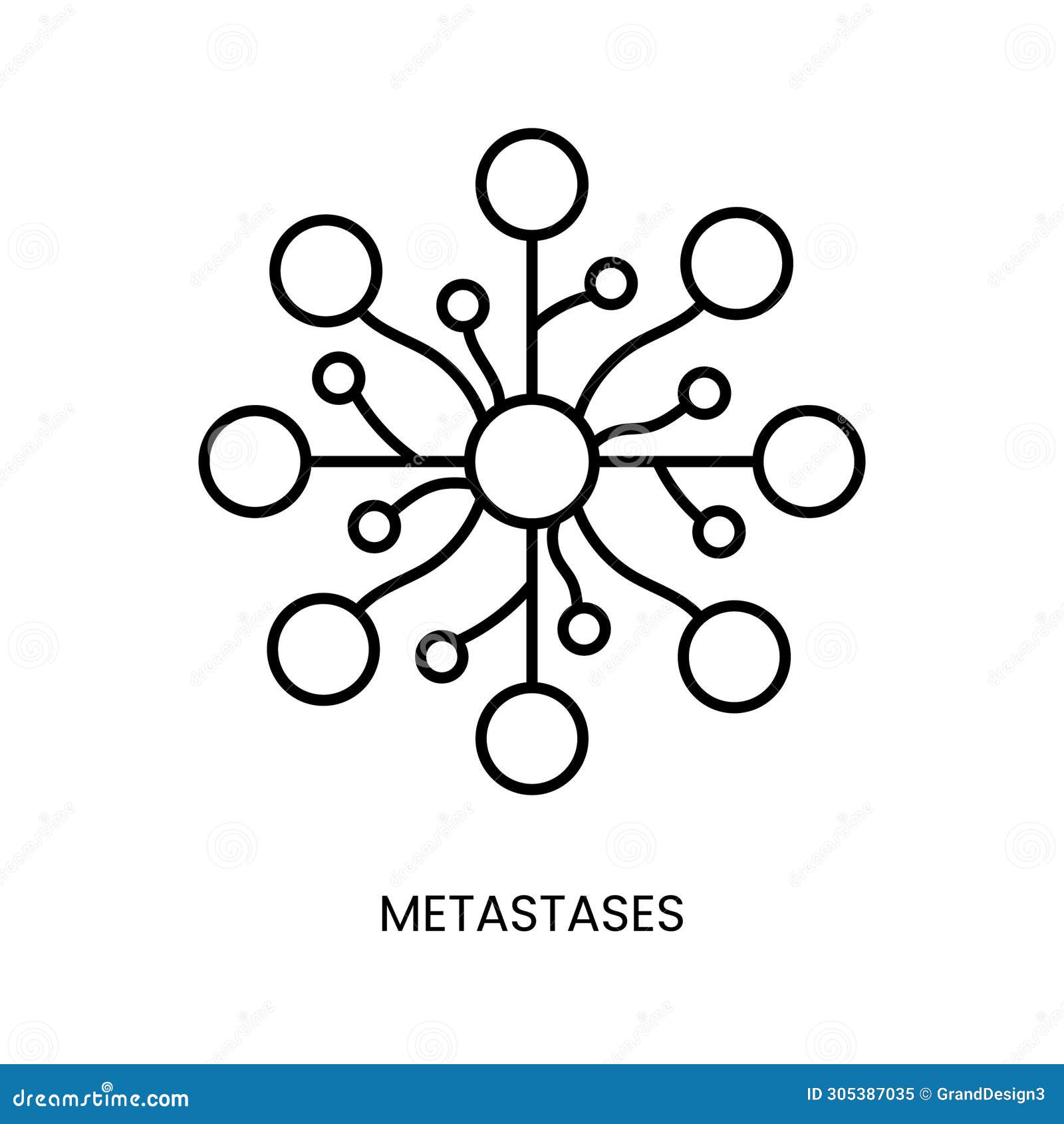 Metastasis Line Icon Vector Cancer Disease Stock Illustration ...