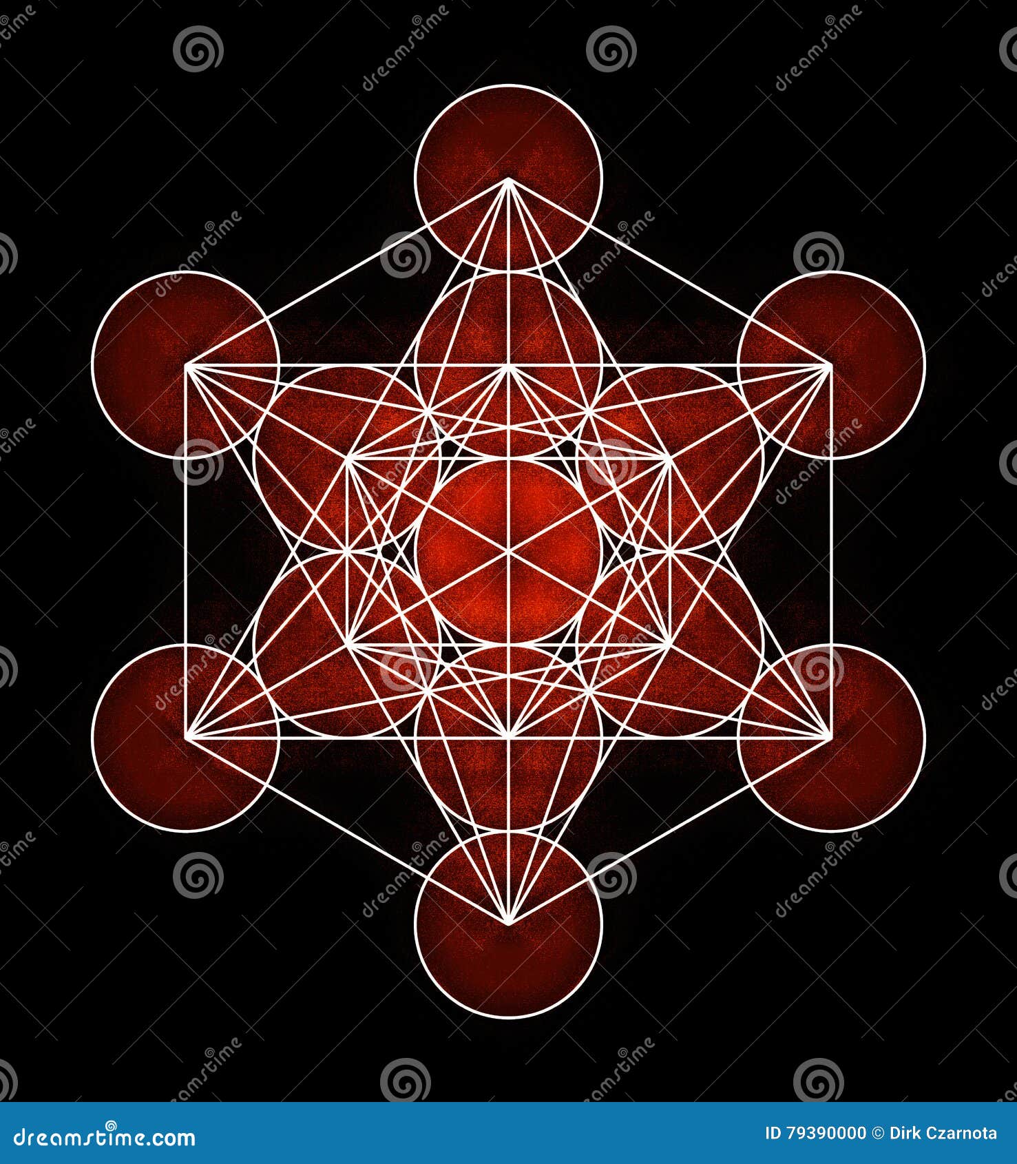 Metatron s Cube Symbol stock illustration. Illustration of energy ...