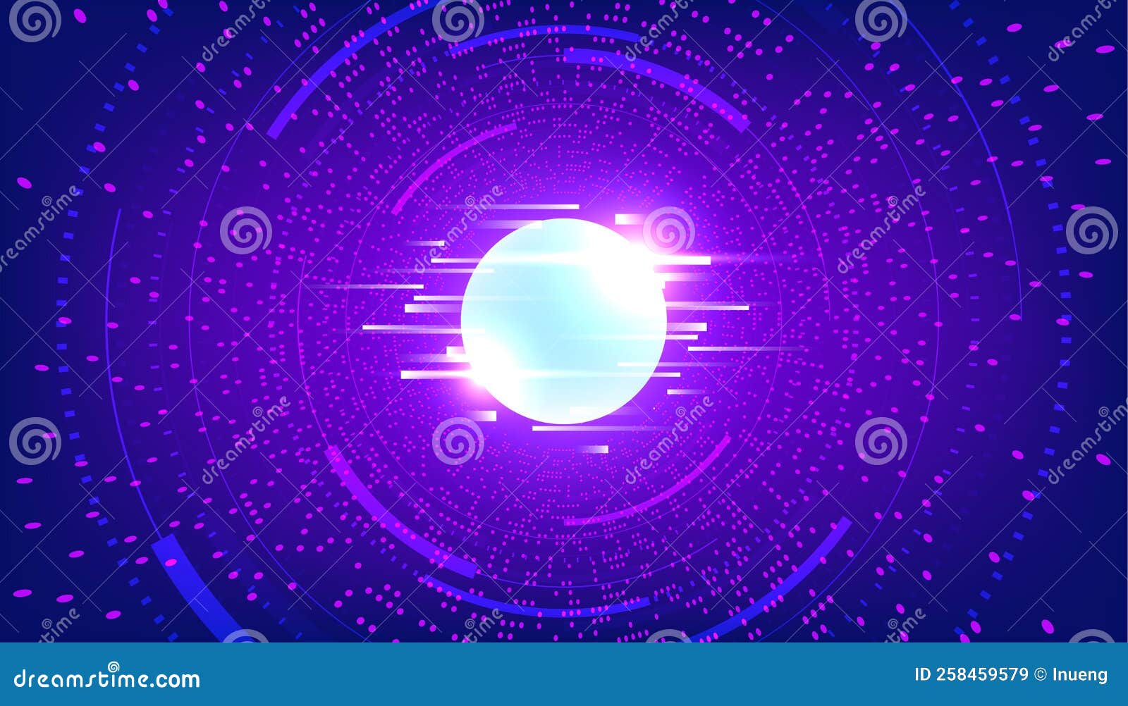Metaverse Abstract Background with Glowing Glitch Circle in the Center ...