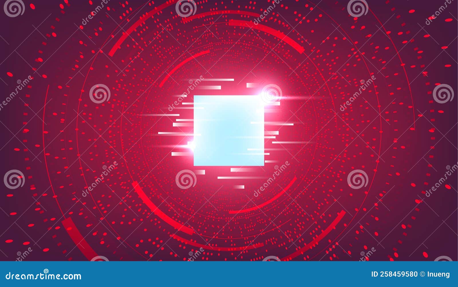 Metaverse Abstract Background with Glowing Glitch Square in the Center ...