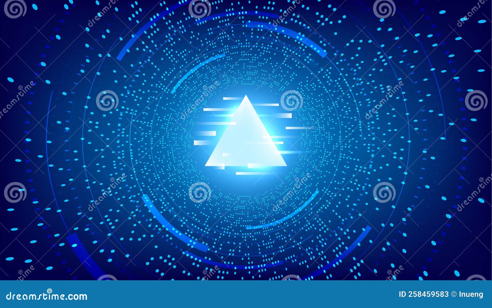 Metaverse Abstract Background with Glowing Glitch Triangle in the ...