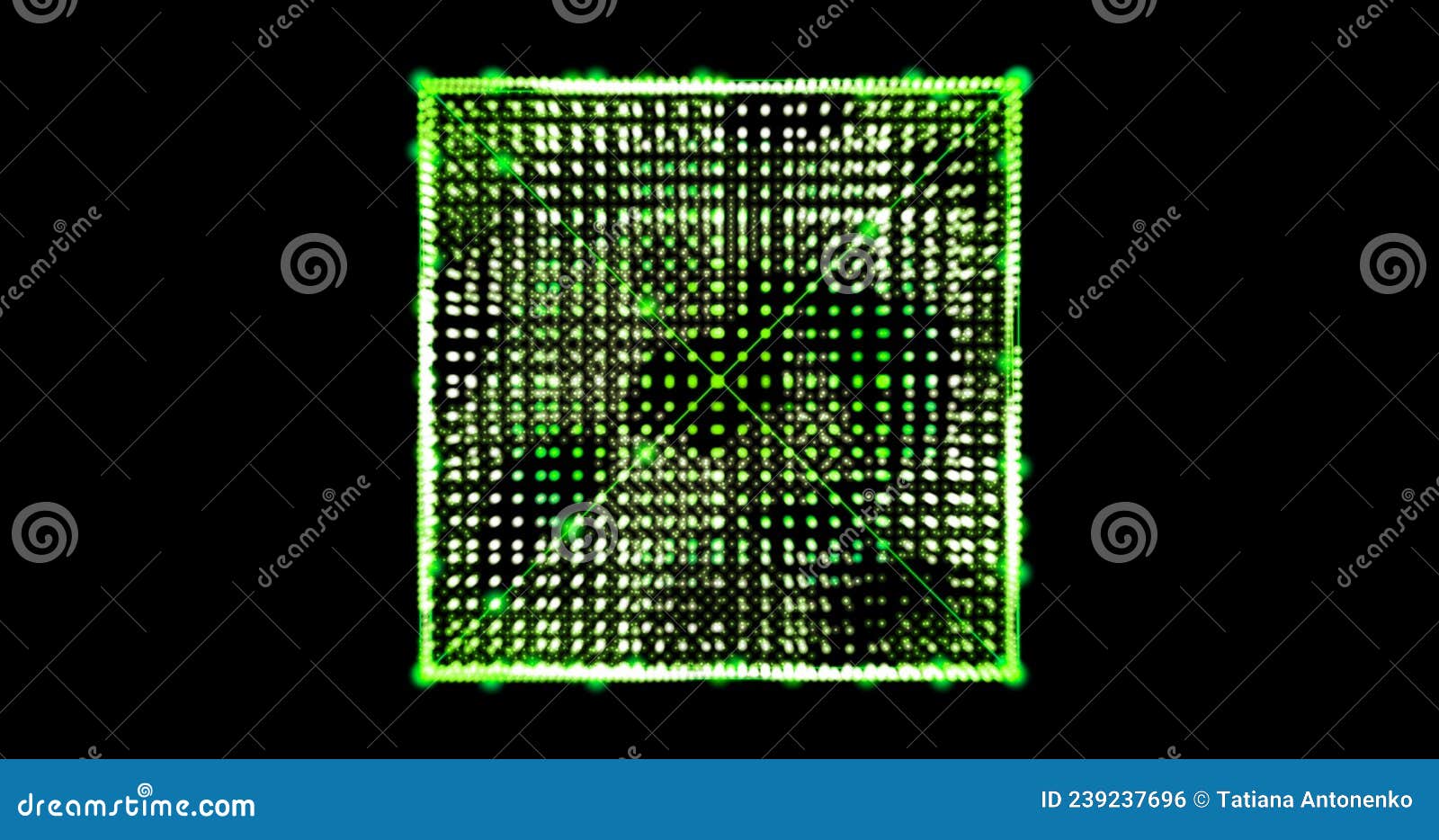 Metaverse Abstract Technology Green Square Rectangle Background Made of ...