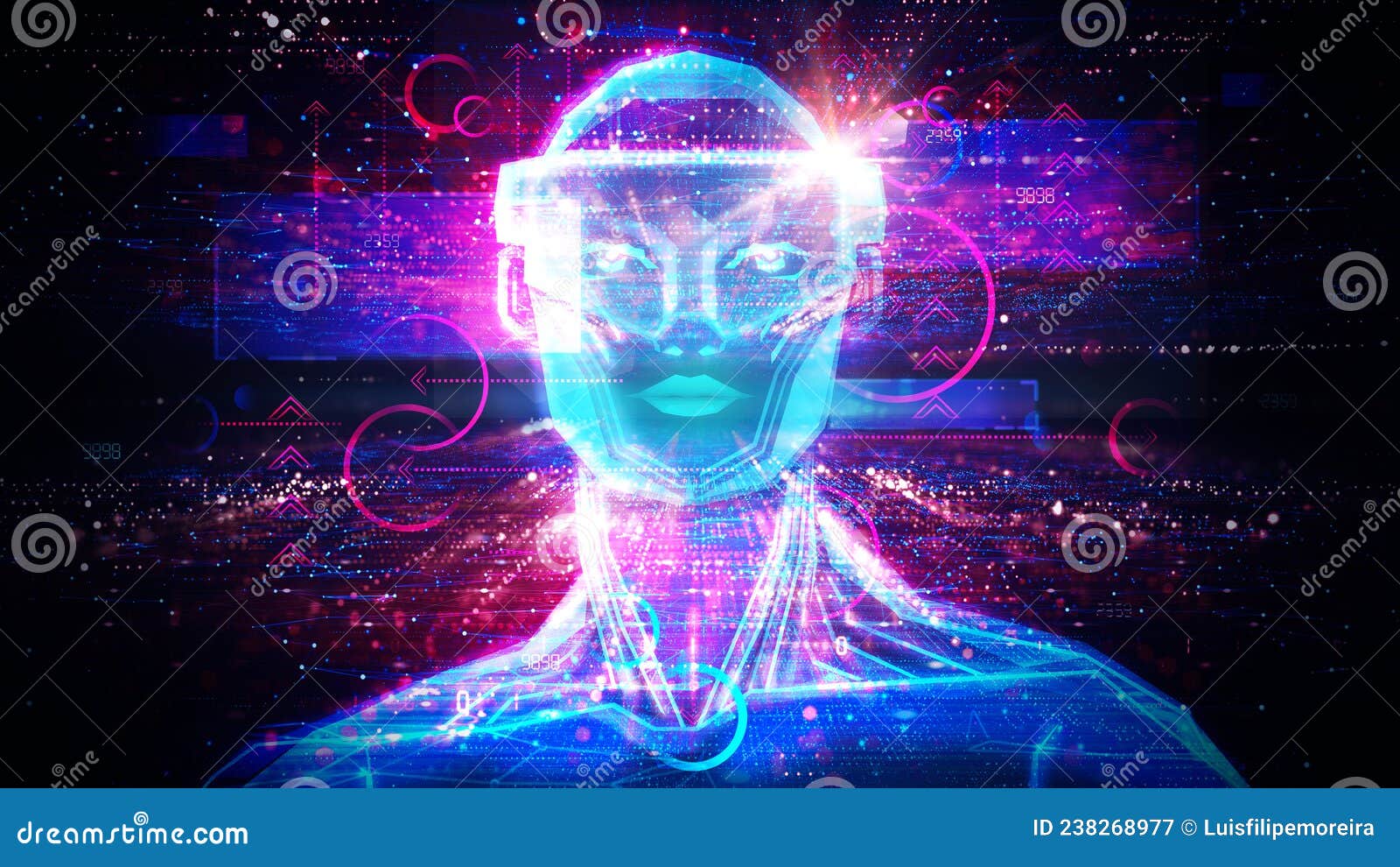 Metaverse - An Avatar Immersed In A Virtual World - Conceptual ...