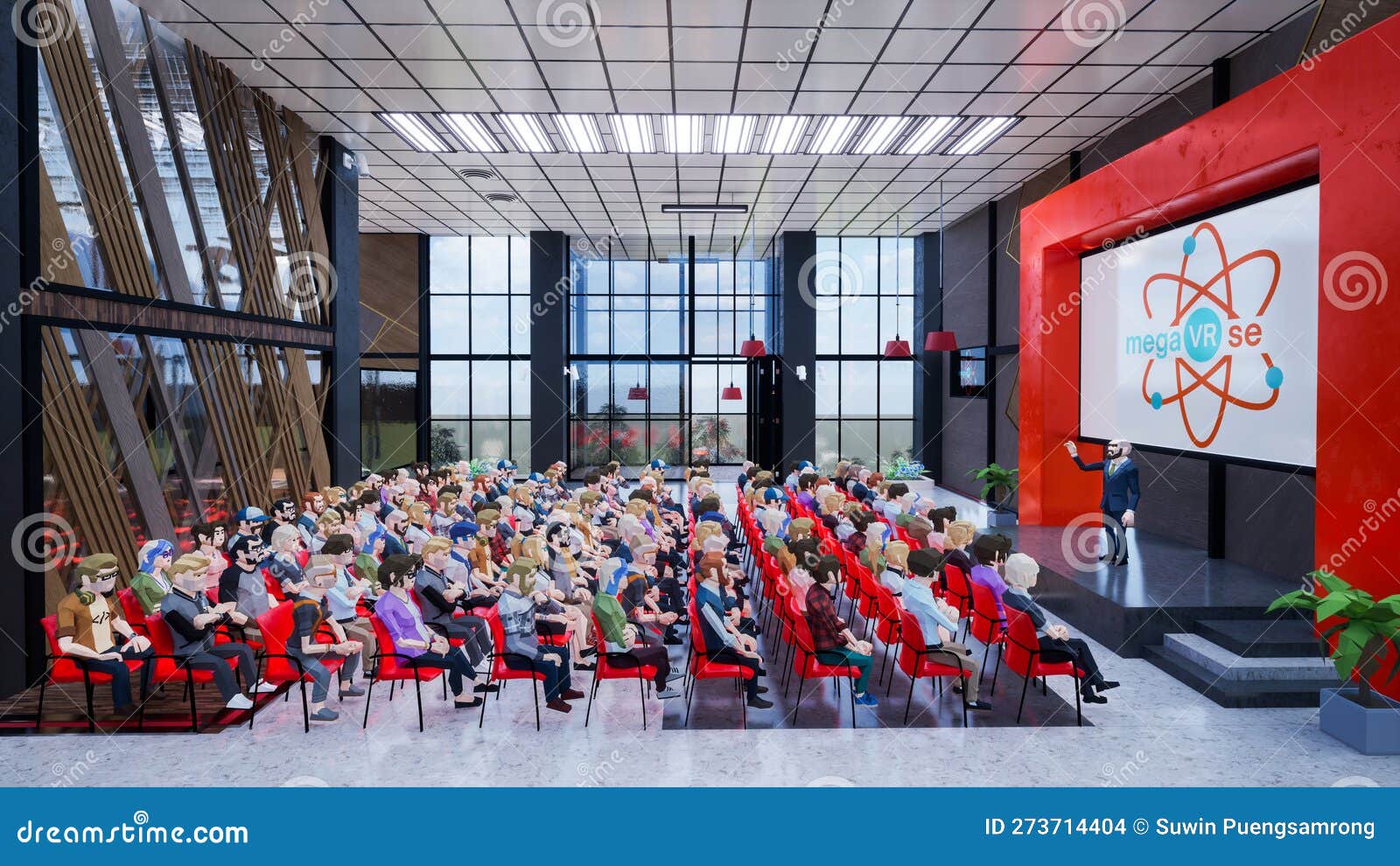 Metaverse Avatars of People Seminar Online in Virtual Worlds, 3d Render ...