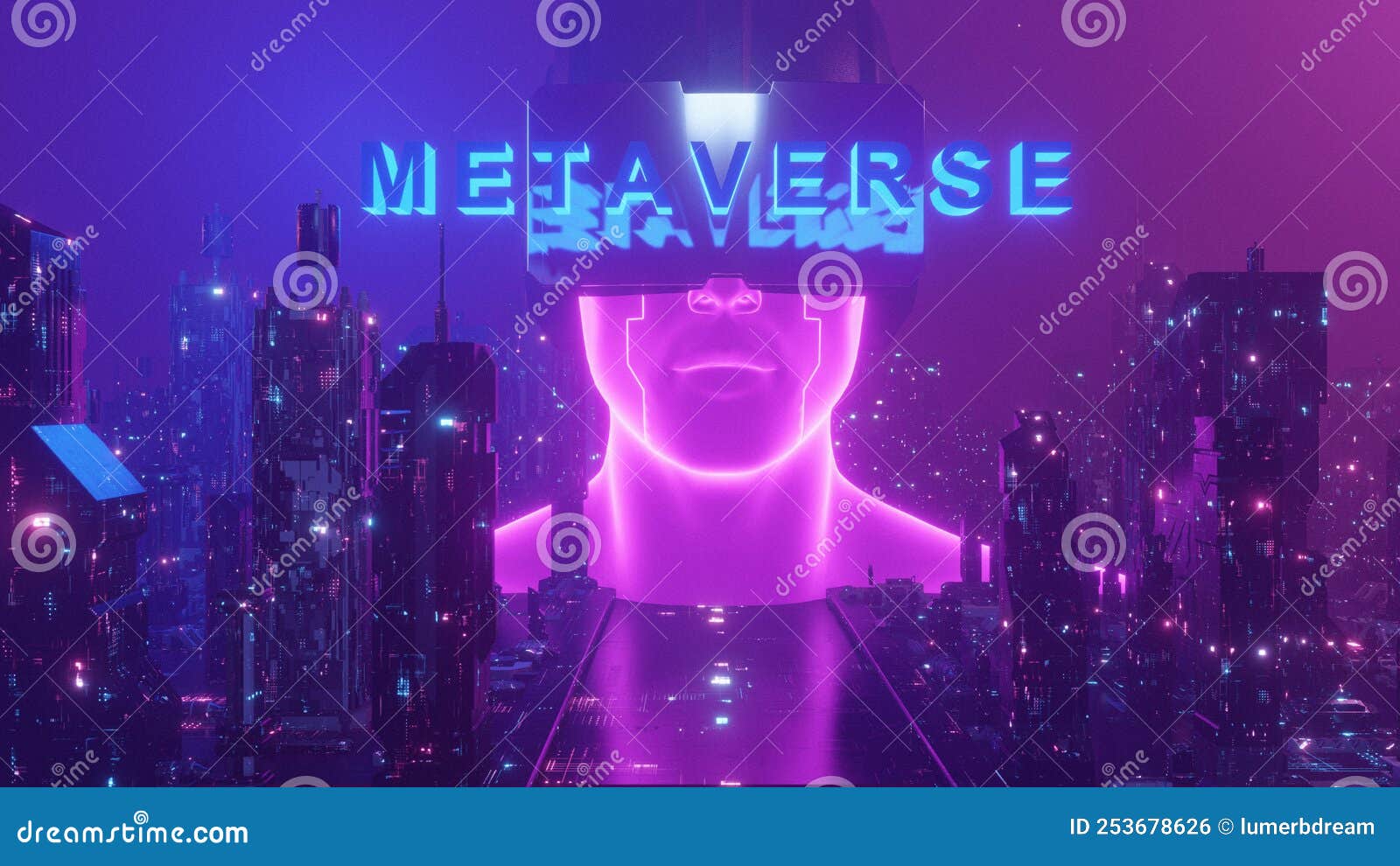 Metaverse Awesome Concept Background 3d Render Stock Illustration ...