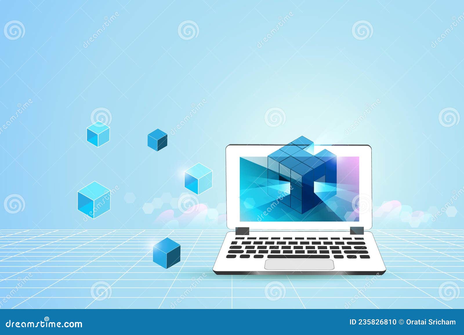 Metaverse and Blockchain Virtual Reality Technology. User Interface 3D ...