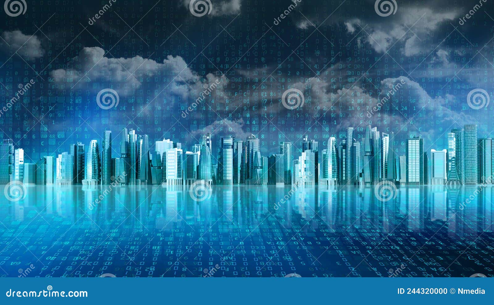 Meta Verse Virtual City Concept Background Stock Photo - Image of ...