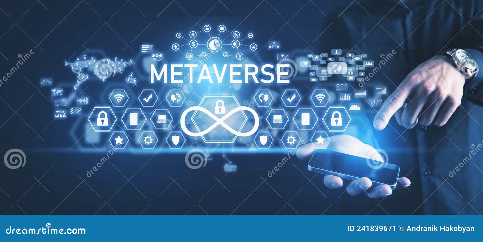 Metaverse Concept, Communication Network Concept, IOT. Smart City. 5G ...