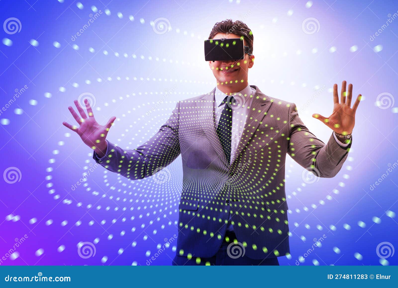 Metaverse Concept with Man and Virtual Reality Glasses Stock Image ...