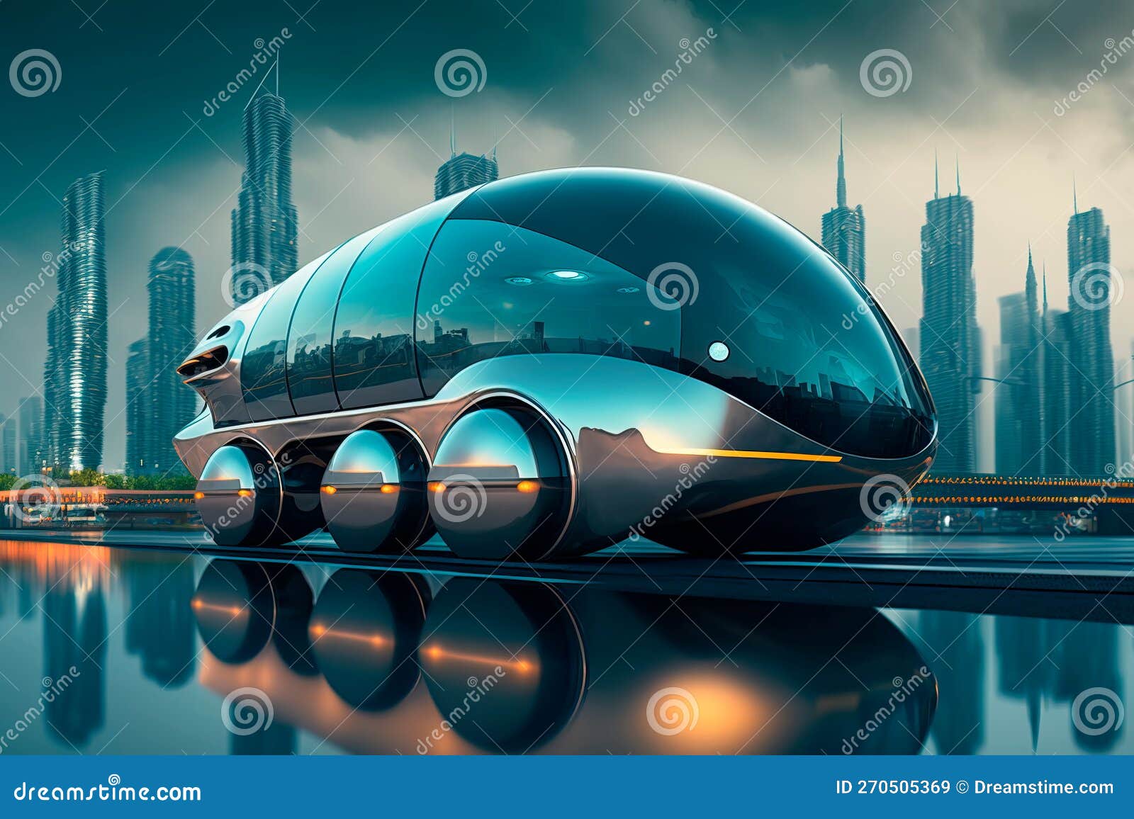 Metaverse Concepts Transport in Metaverse City. Generative AI Stock ...