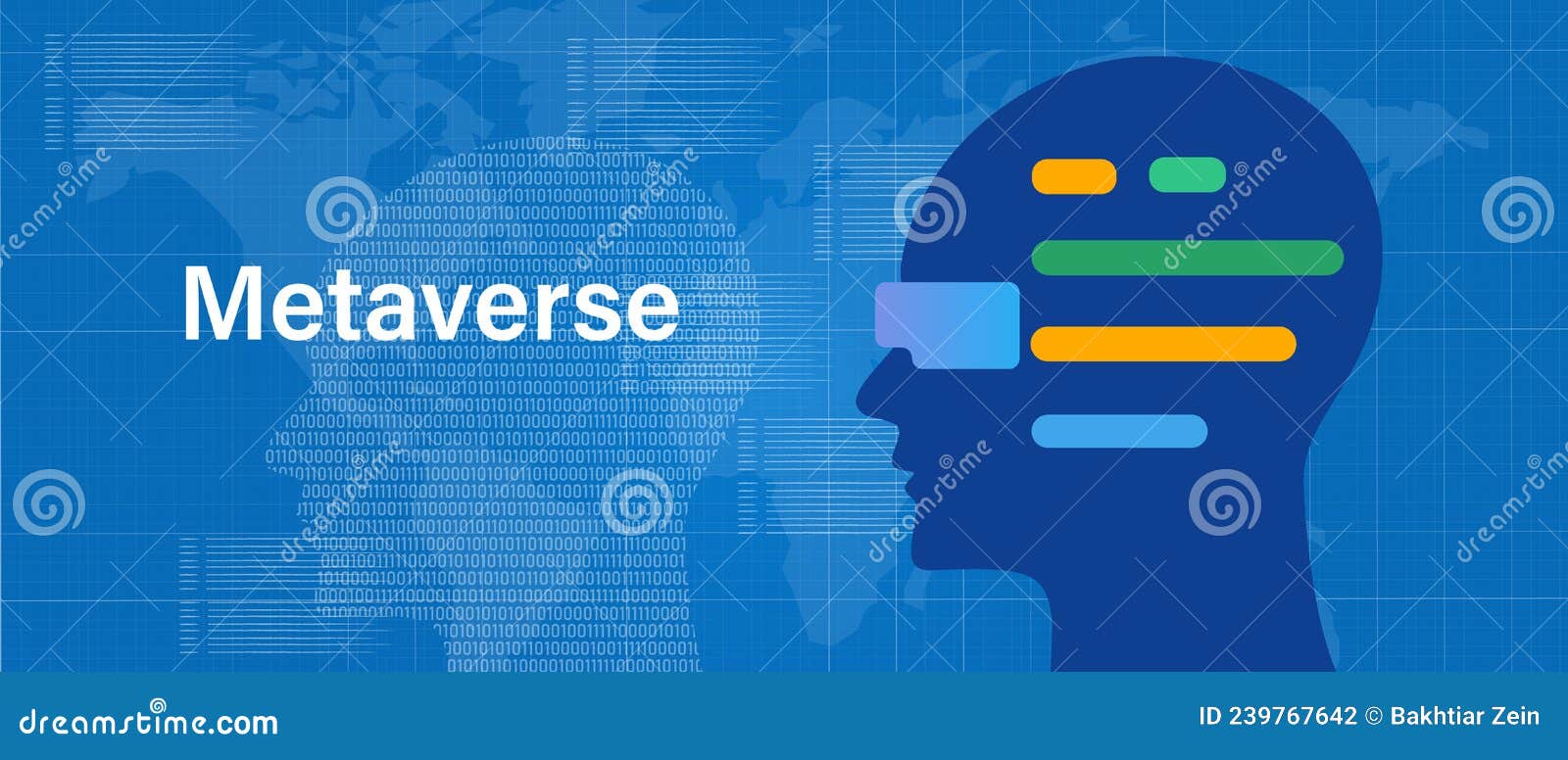 Metaverse Head Avatar Made of Code Artificial Intelligence AI Wearing ...