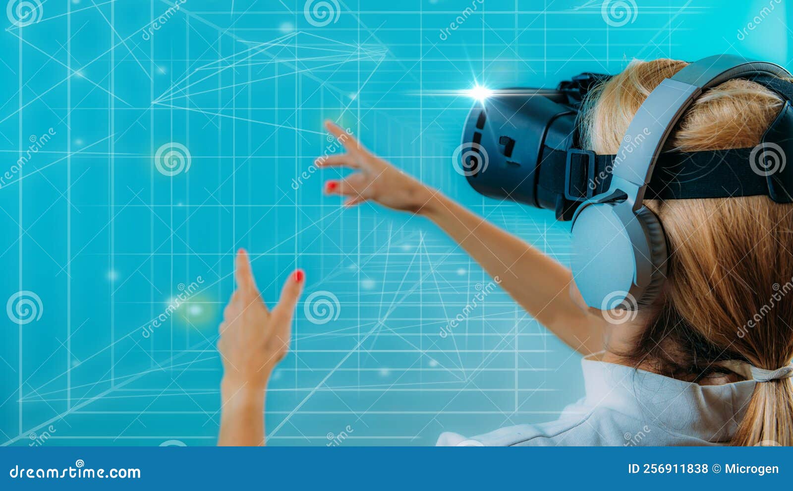 Metaverse Realidad Virtual Explorando El Espacio Virtual Interactuando Con Objetos Digitales ...