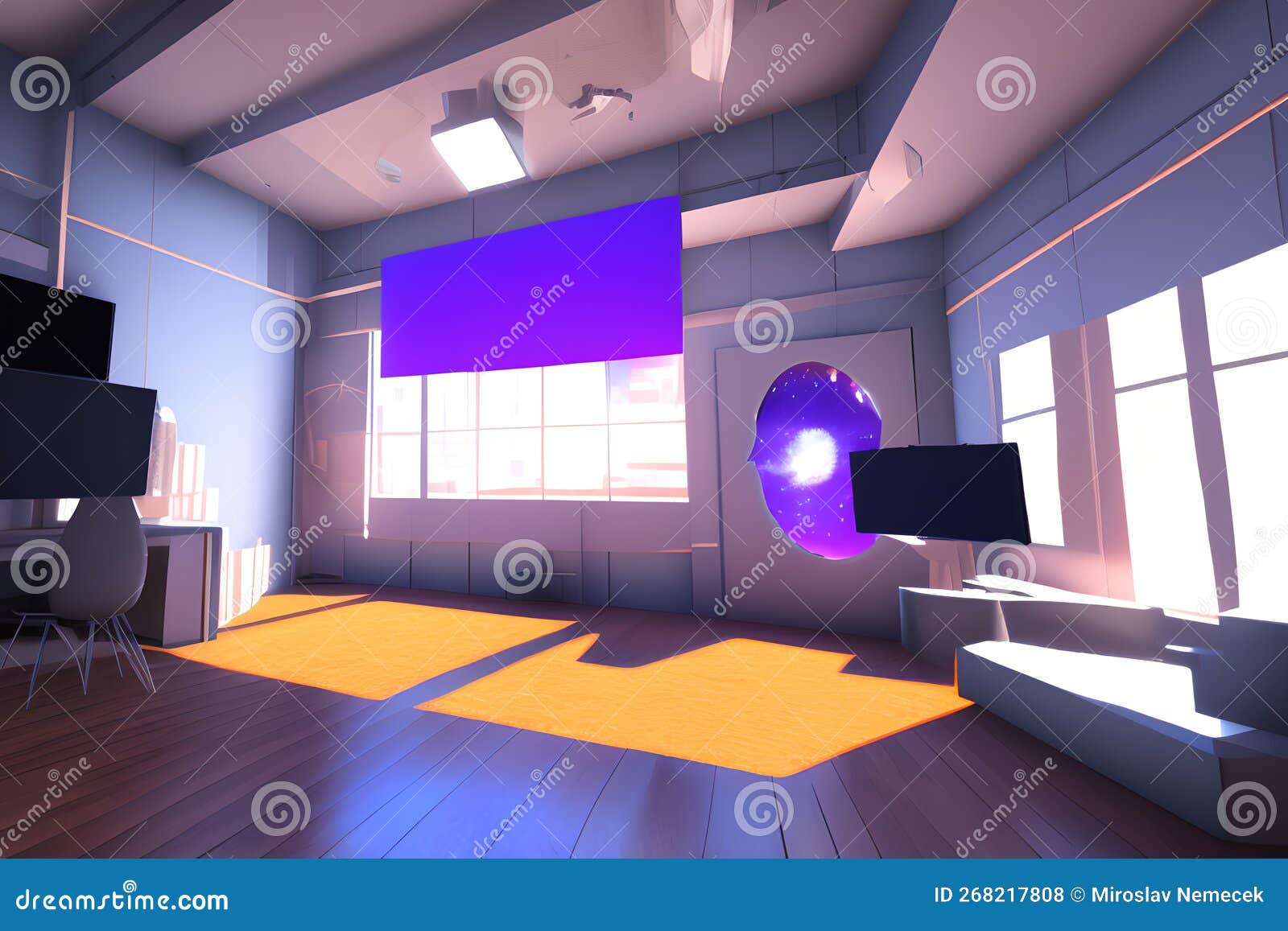 Metaverse Room, Generative AI Illustration Stock Illustration ...