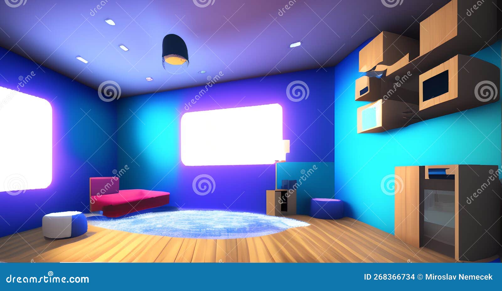 Metaverse Room, Generative AI Illustration Stock Photo - Image of ...