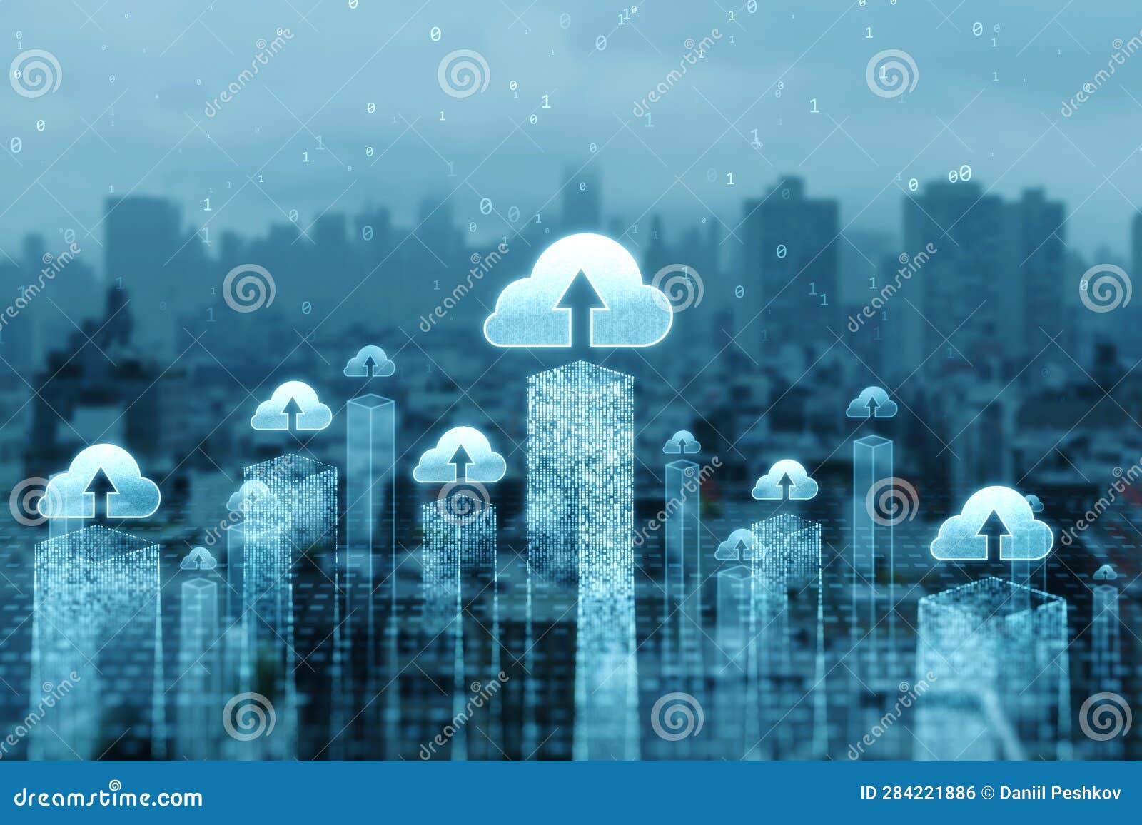 Metaverse, Smart City and Digitalization Concept with Digital Cloud ...