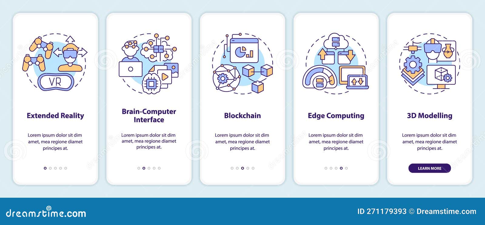 Metaverse Technologies Onboarding Mobile App Screen Stock Illustration ...