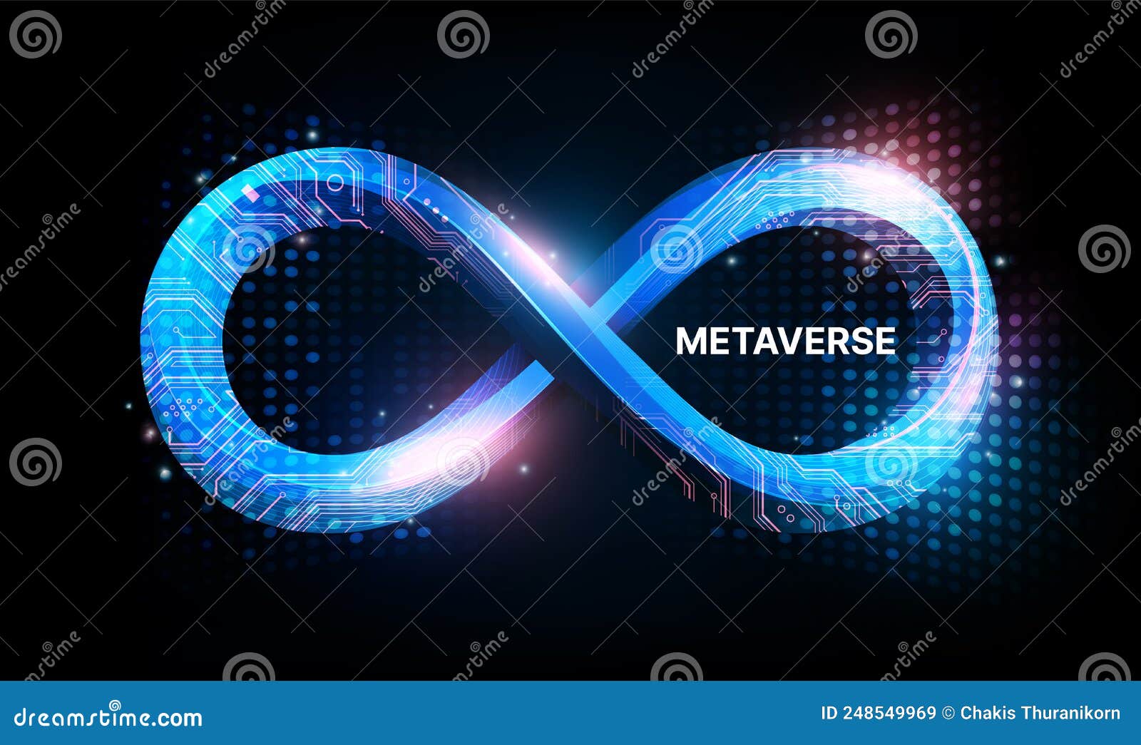 Metaverse Technology Concept and Virtual Space with Infinity Symbol ...