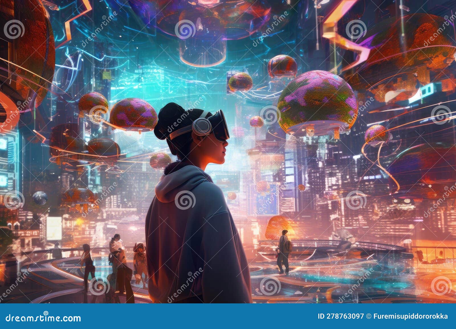 Metaverse Technology Concept VR Virtual Reality Metaverse Visualization ...