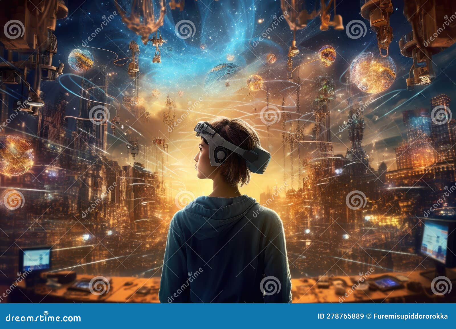 Metaverse Technology Concept VR Virtual Reality Metaverse Visualization ...