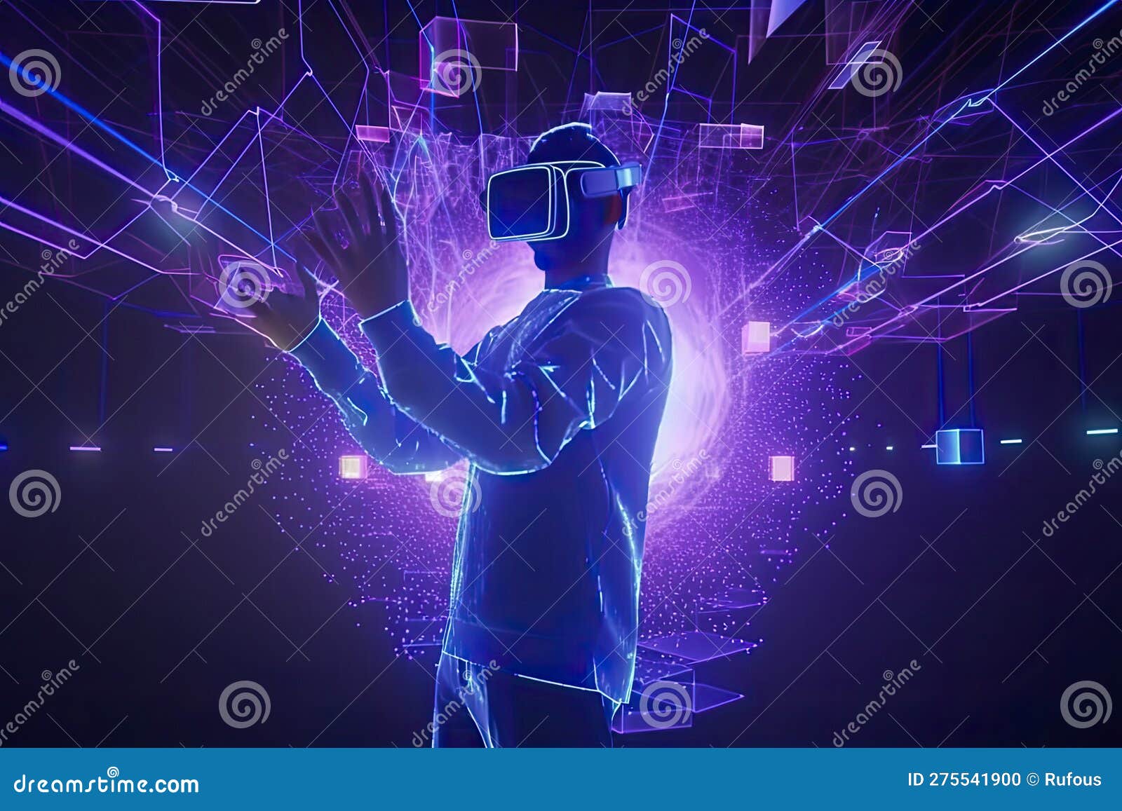 Metaverse Technology Future Concept. VR Virtual Digital Reality Cyber ...