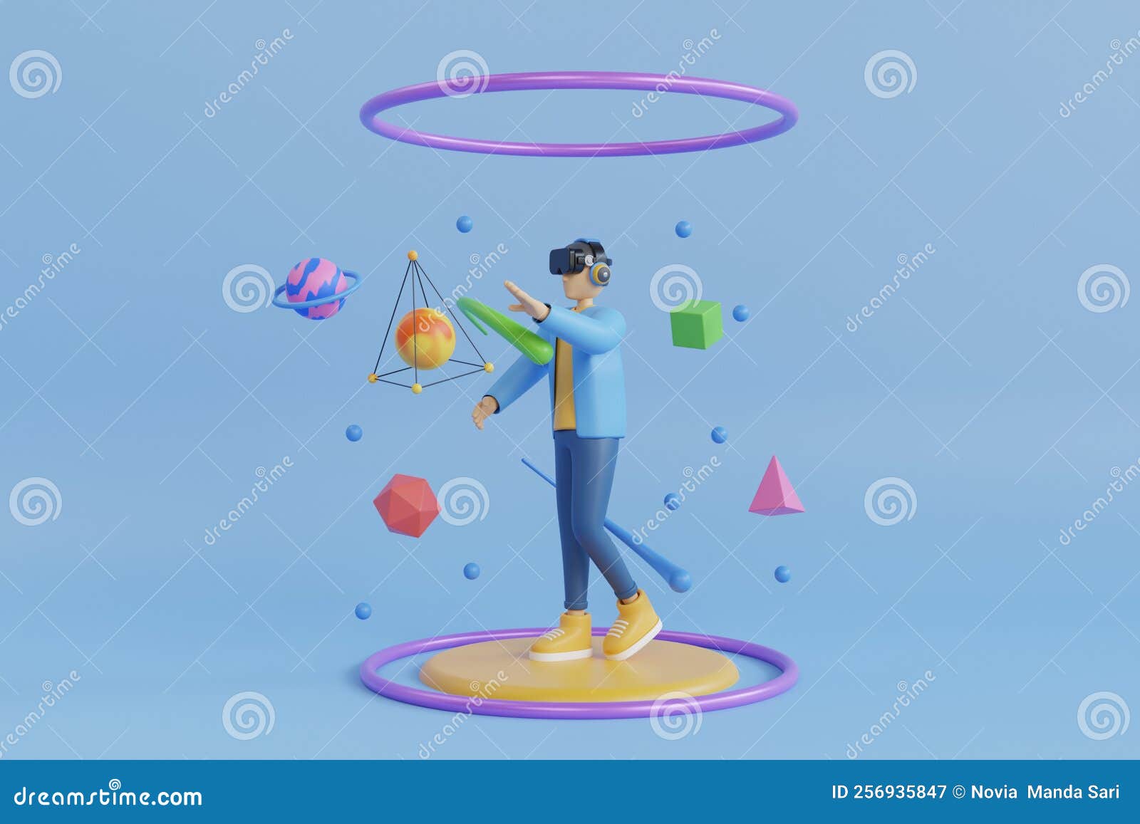 Metaverse Technology Future 3d Concept. VR Virtual Digital Reality ...