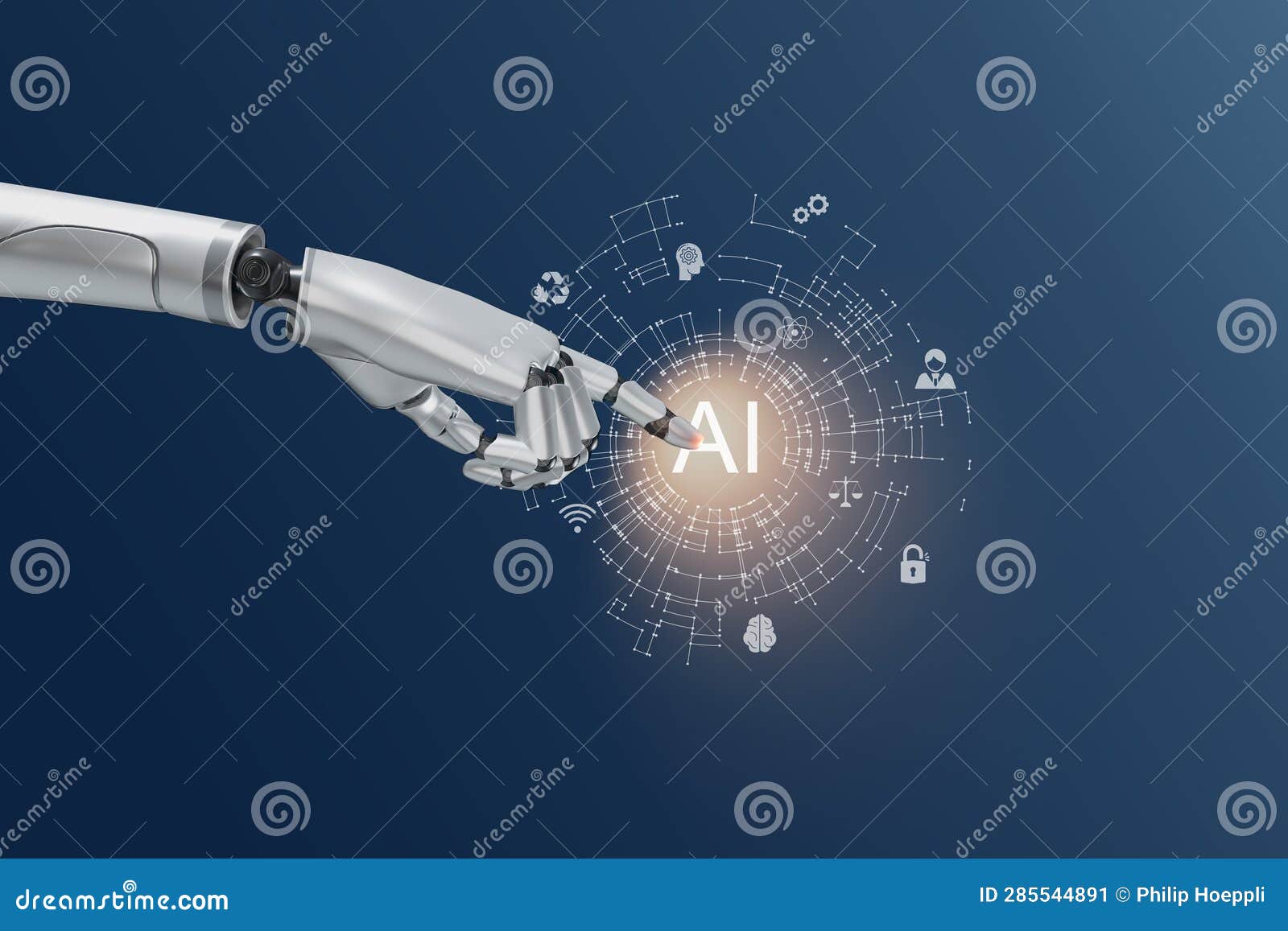 Metaverse Technology, Hand of Robot Connected on Network Metaverse ...