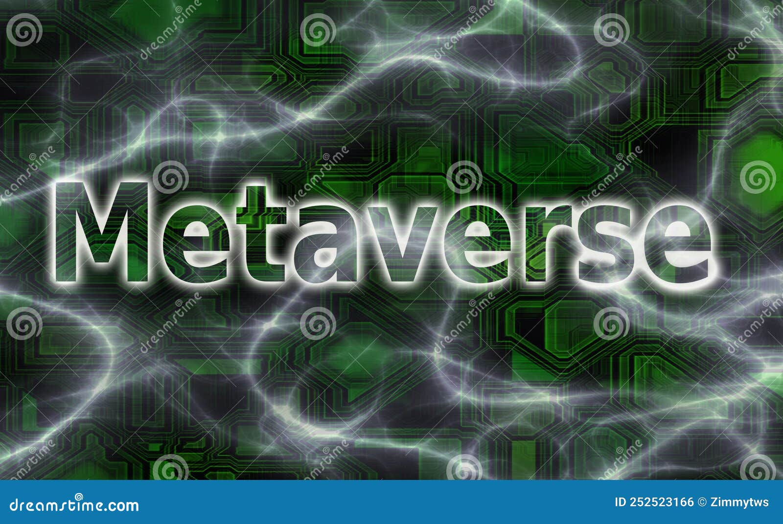 Metaverse 3D Text On A Podium With Floating Meta Verse Related Elements ...