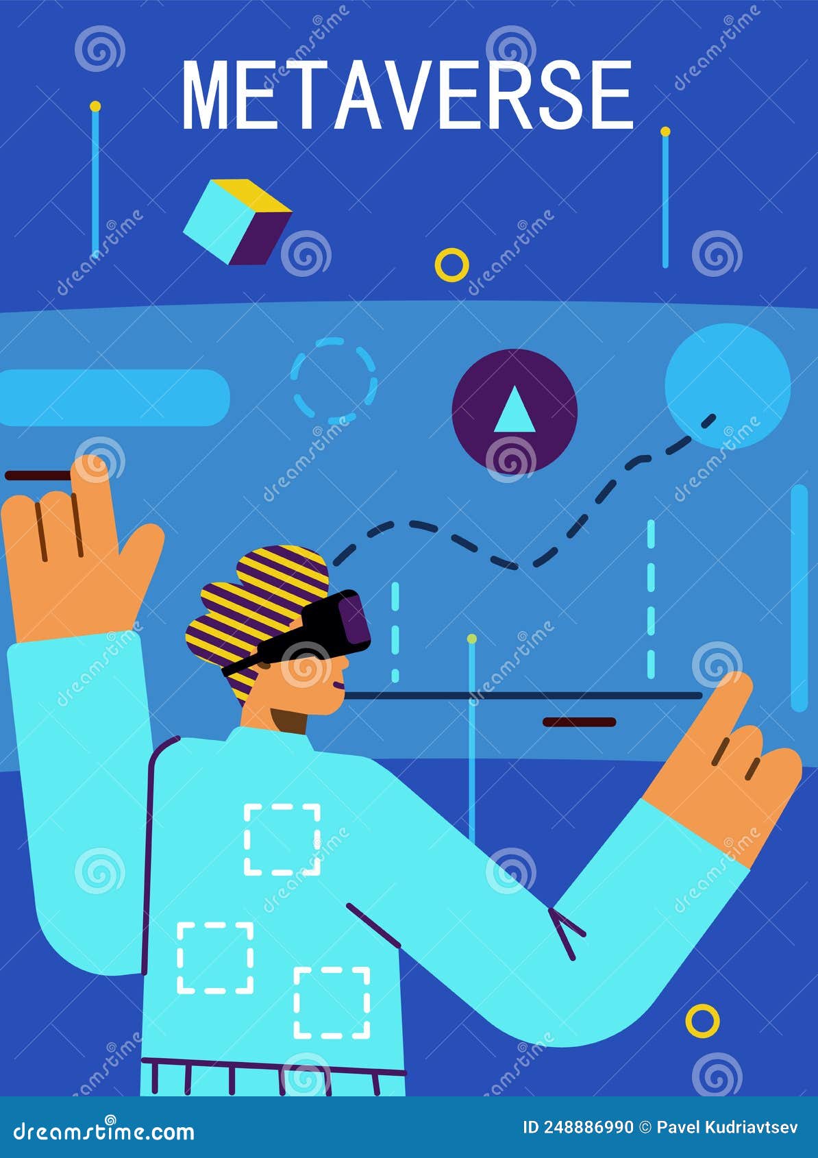 Metaverse Virtual-reality Space Technology Poster Flat Vector ...