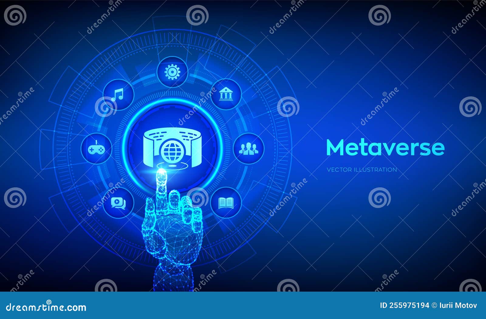 Metaverse Virtual World Concept. 3D Visualization and Simulation ...