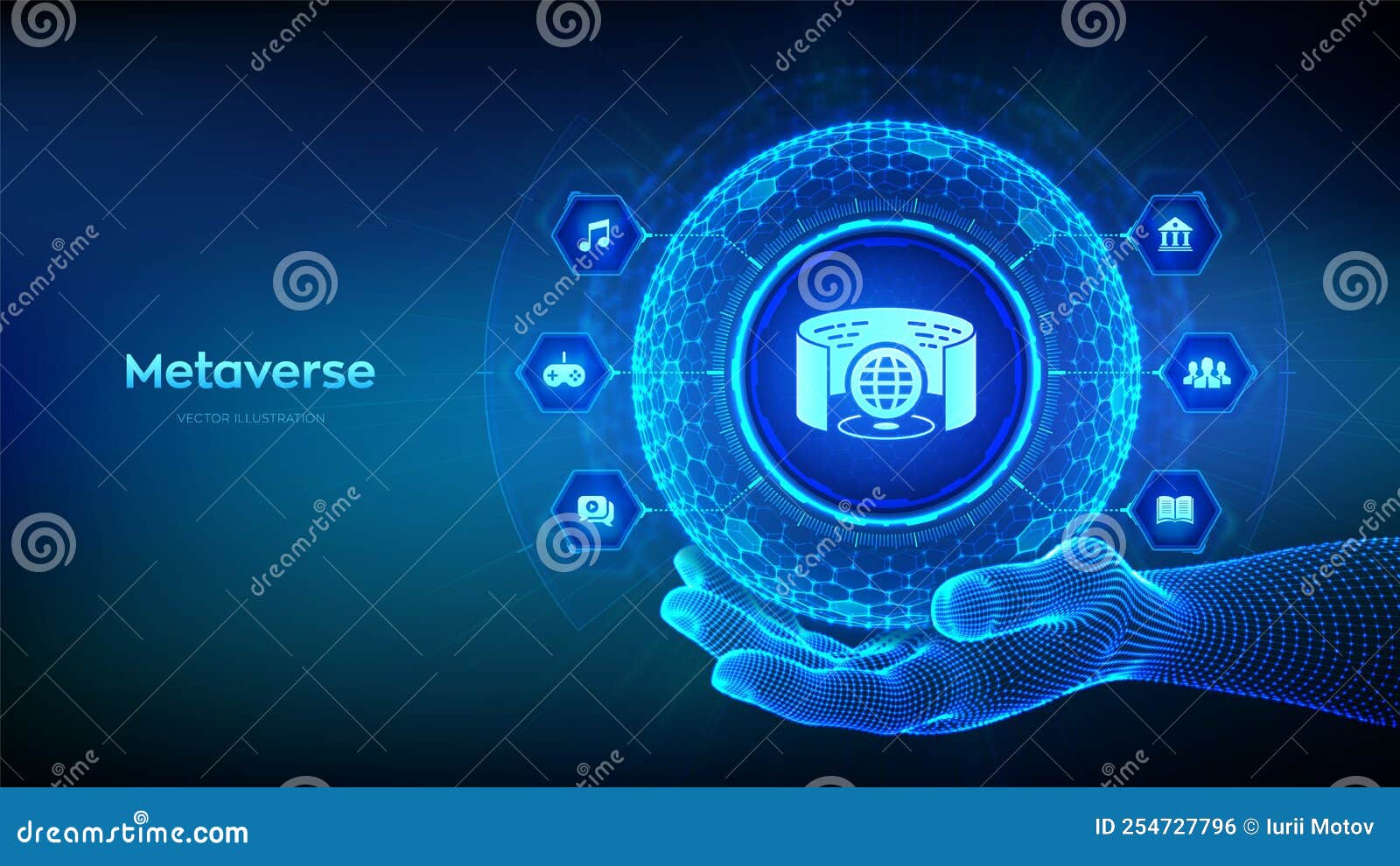 Metaverse Virtual World Technology Concept. 3D Visualization and ...