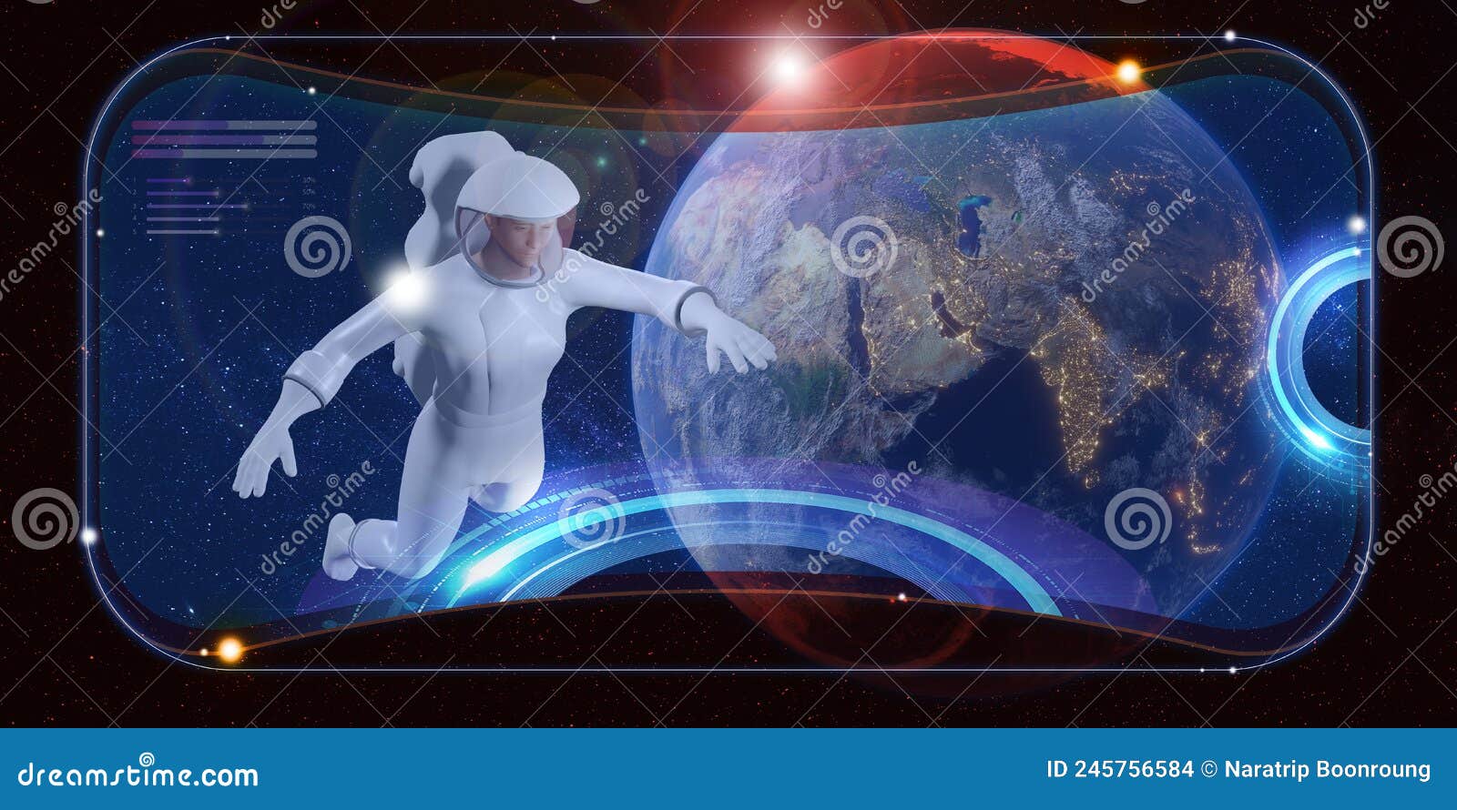 Metaverse Vr Glasses Astronaut Simulation Outer Space and Stars ...