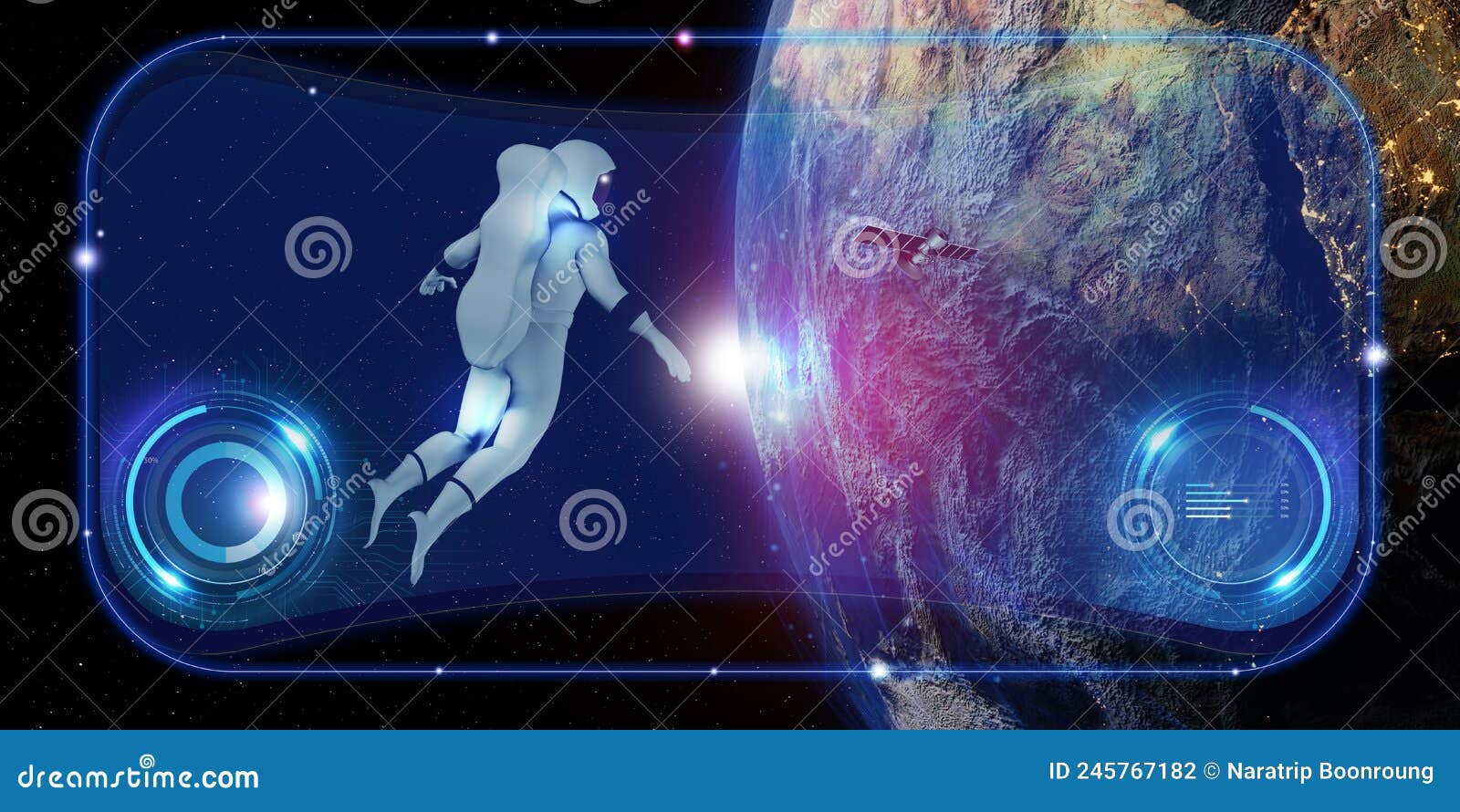 Metaverse Vr Glasses Astronaut Simulation Outer Space and Stars ...