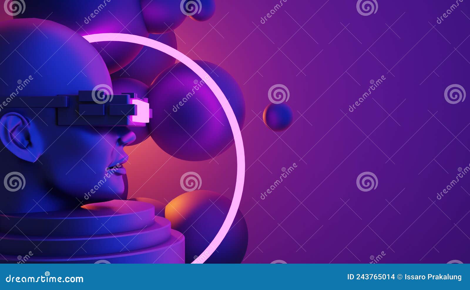 Metaverse Vr World Simulation Gaming Cyberpunk Style, Digital Robot Ai ...