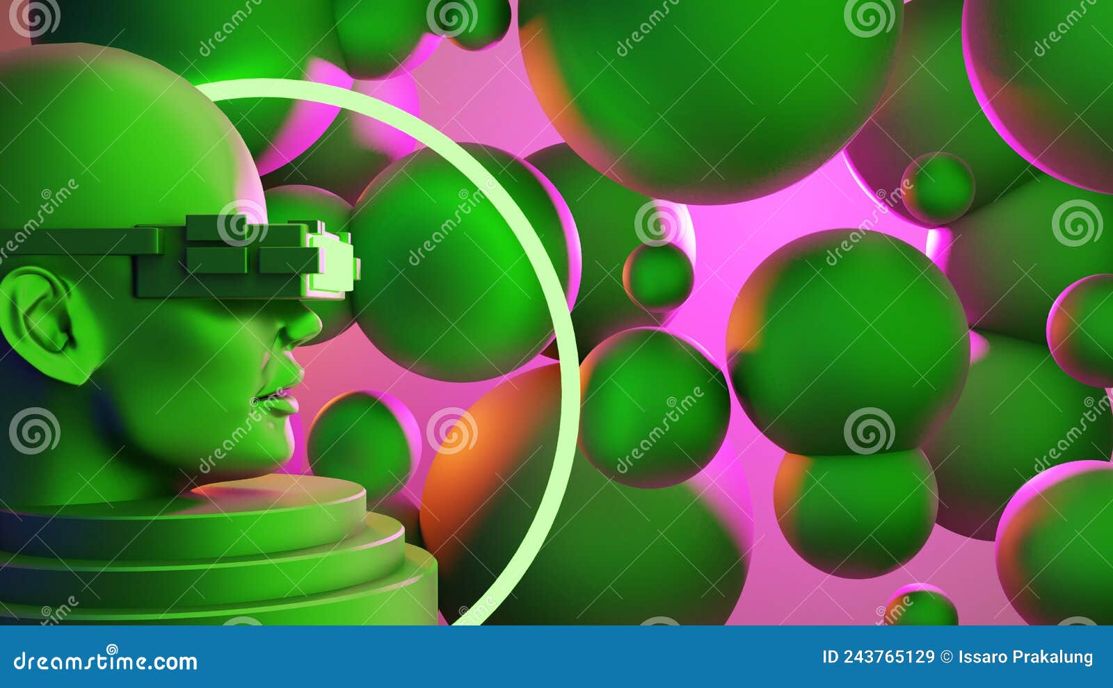 Metaverse Vr World Simulation Gaming Cyberpunk Style, Digital Robot Ai ...