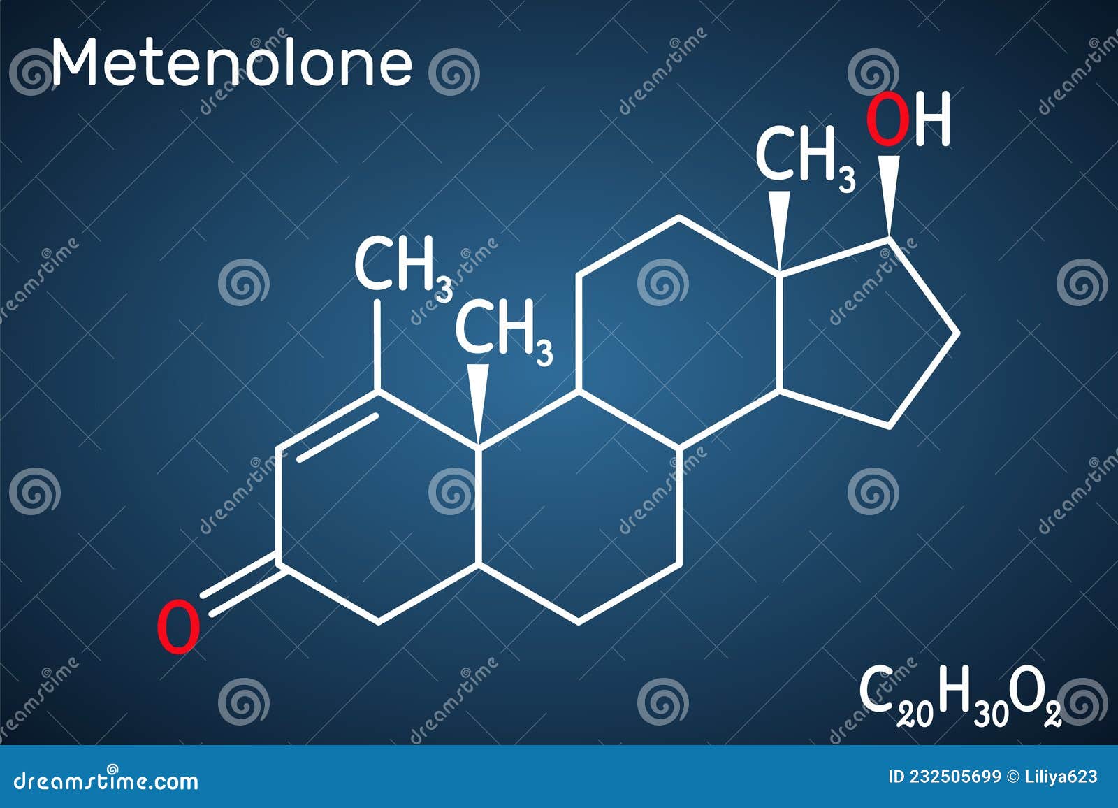 Sex Steroid Chemical Formula Sign 3d Rendering Isolated On White