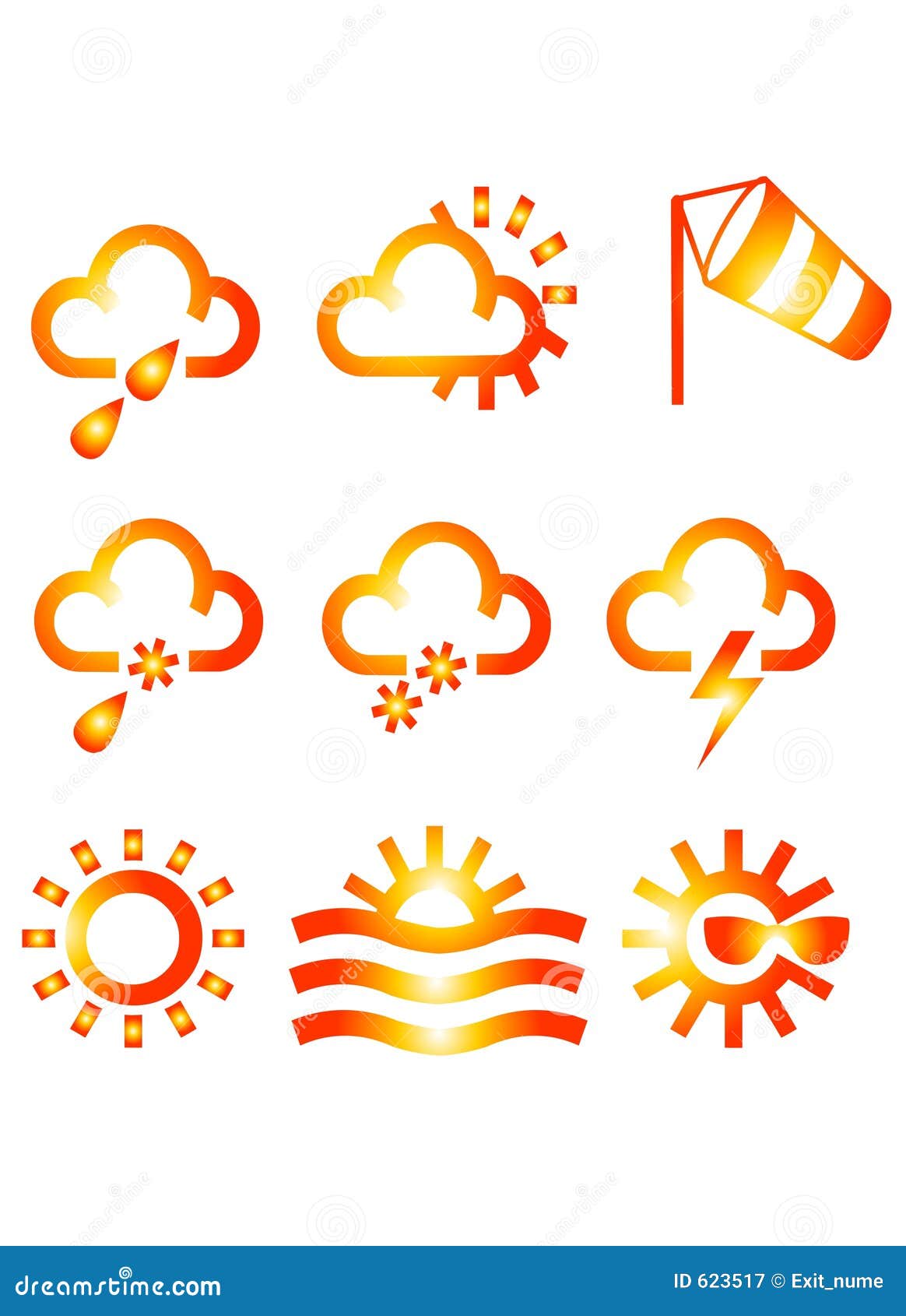 Meteo Icons stock illustration. Illustration of storm, sunny - 623517