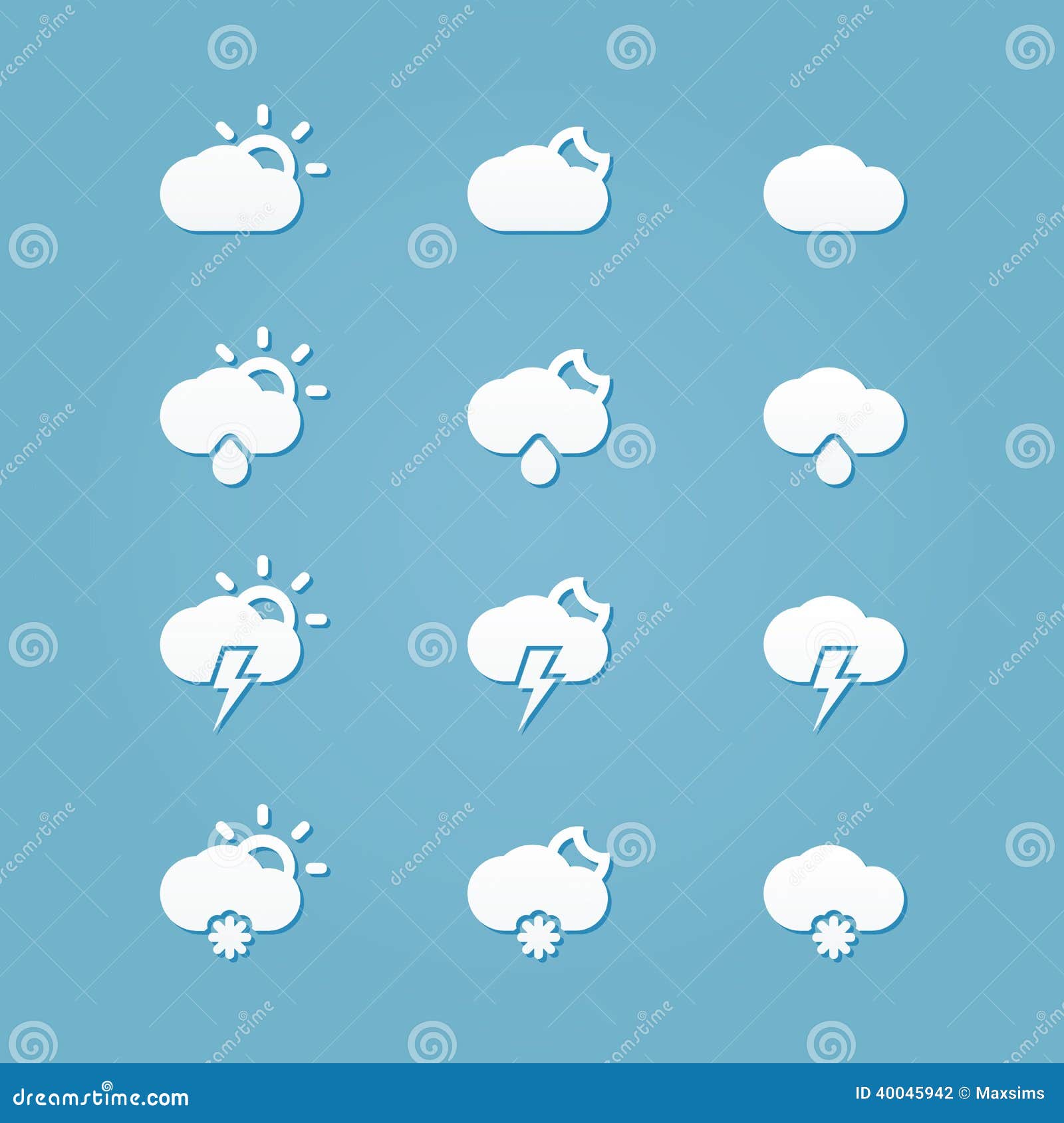Meteo Icons Weather Cloud Button Logo Stock Vector - Illustration of ...