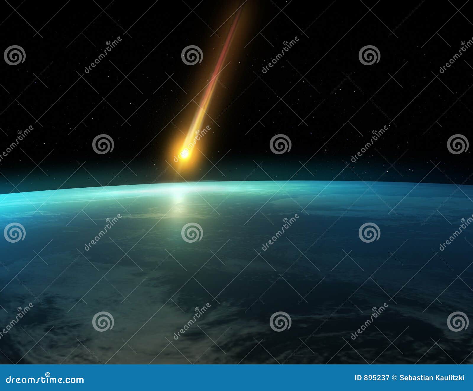 Meteoor stock afbeelding. Image of ruimte, vernietigen - 895237