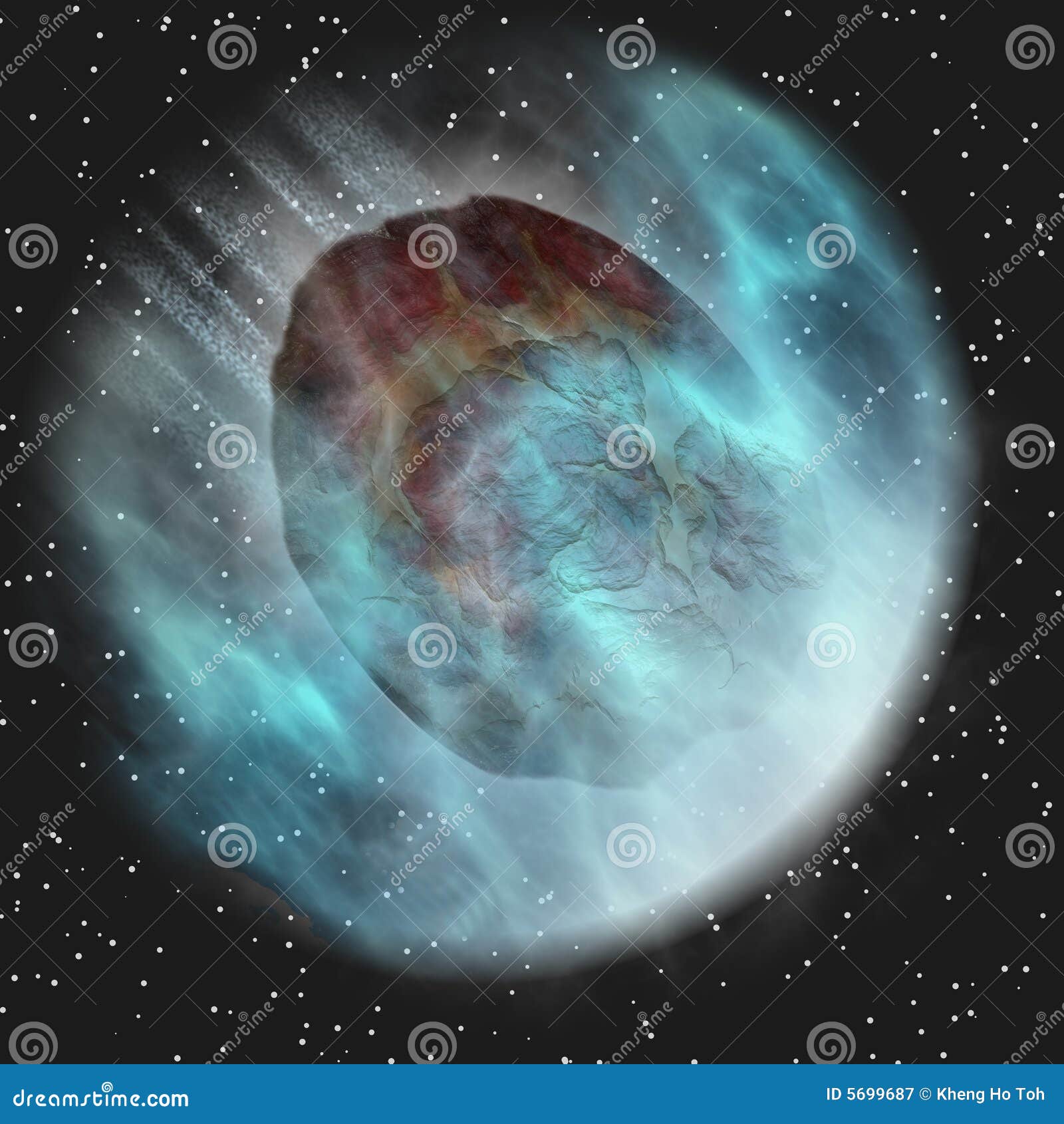 Meteoor Die De Atmosfeer Van De Aarde Ingaat Stock Illustratie ...