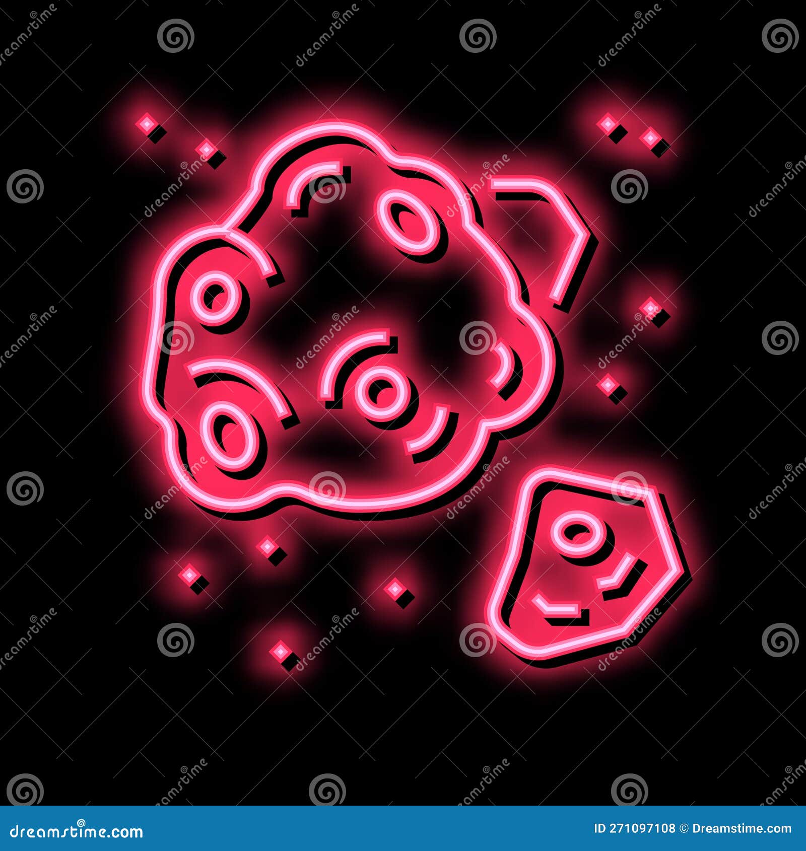 Meteor Asteroid Color Icon Vector Flat Illustration Stock Vector ...