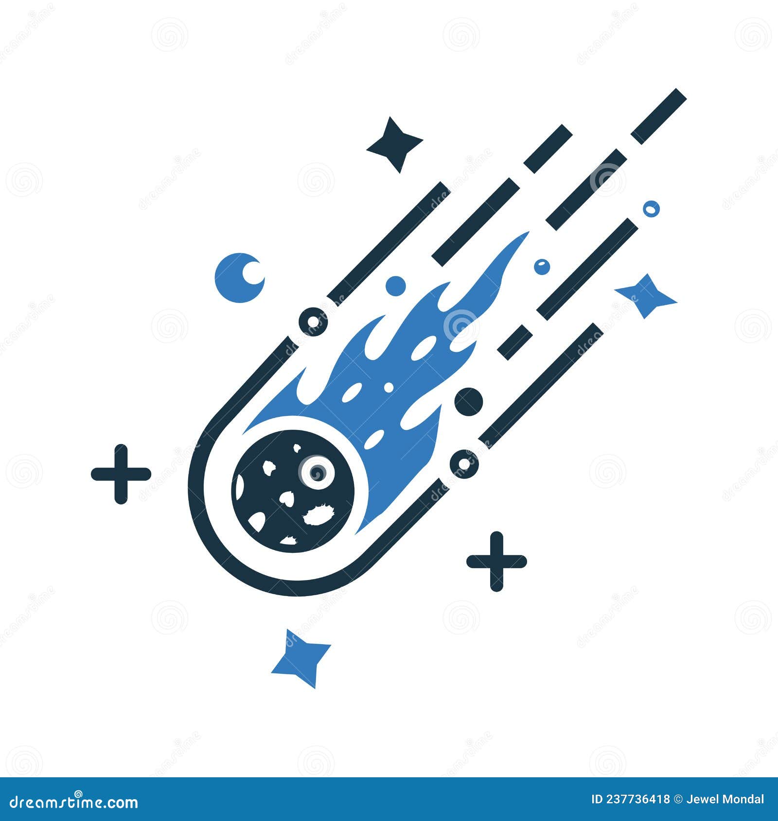 Meteor, Asteroid, Sky, Space, Science Icon. Editable Vector Graphics ...