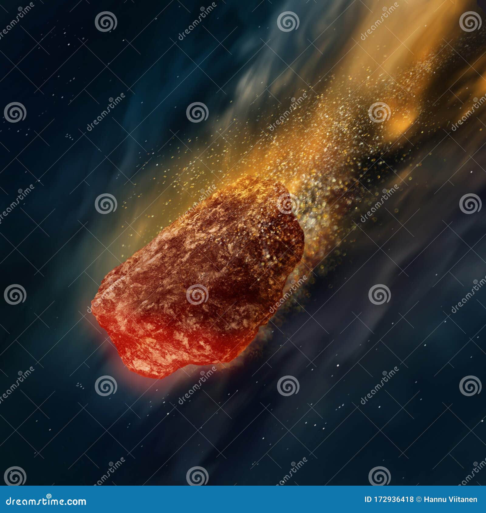 Meteor Coming from Outer Space into Atmosphere Stock Illustration ...