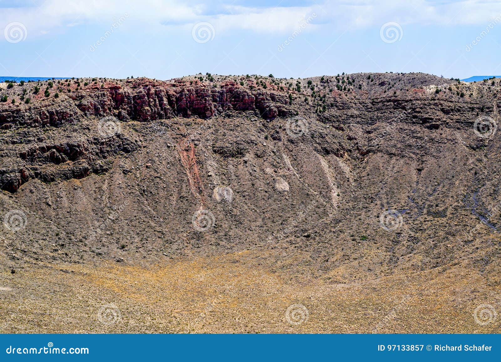 Meteor Crater stock image. Image of created, sand, rocks - 97133857