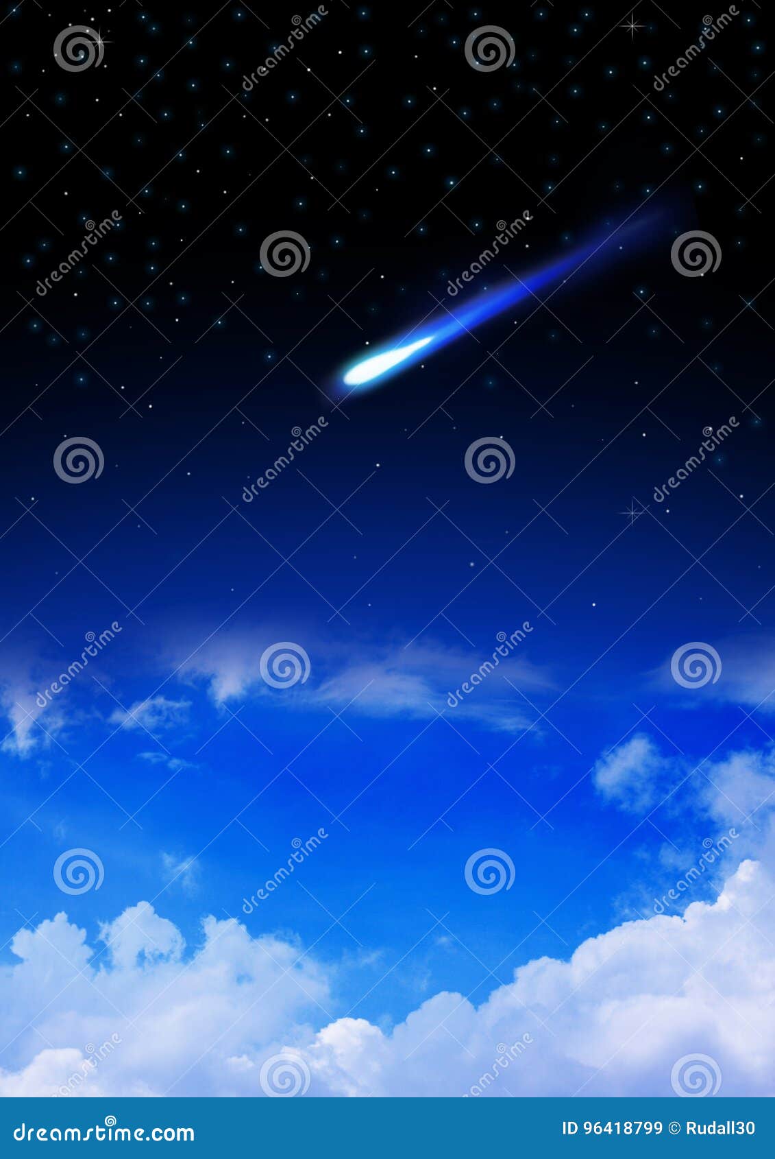 Meteor Enters the Earth`s Atmosphere Stock Illustration - Illustration ...