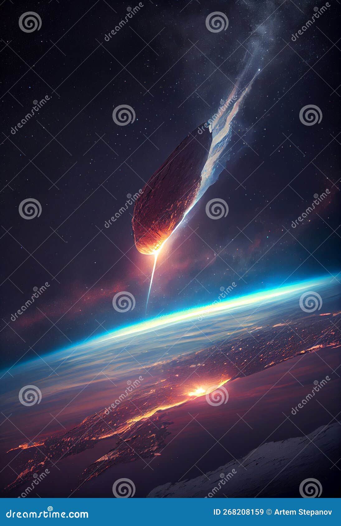 Meteor Falling, Comet Armageddon, Devastating Meteorite, Abstract ...