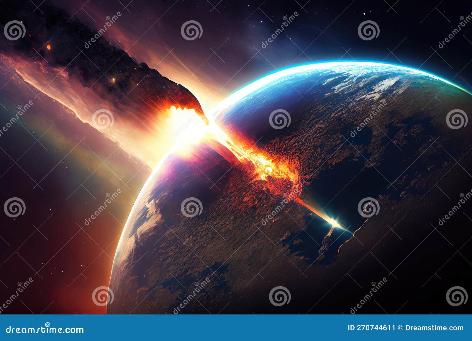 Meteor Falling, Comet Armageddon, Devastating Meteorite, Abstract ...