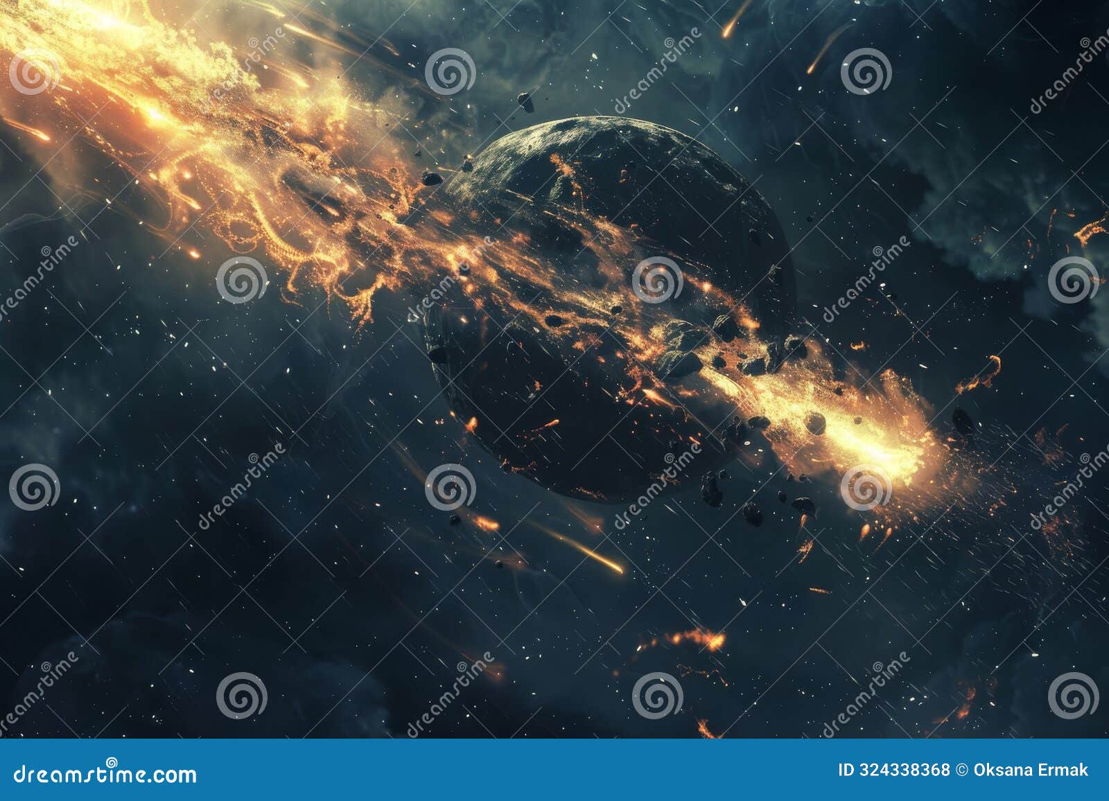 Meteor Falling, Comet Armageddon, Devastating Meteorite, Cosmic ...