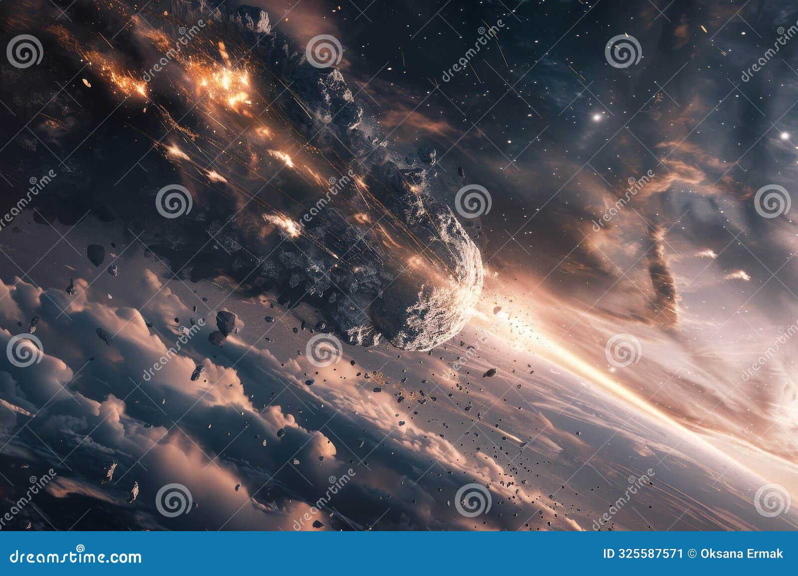 Meteor Falling, Comet Armageddon, Devastating Meteorite, Cosmic ...